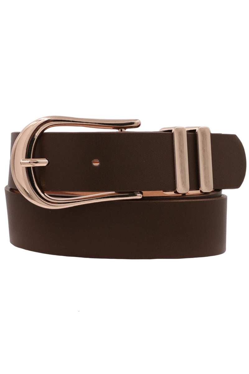 Elongated U Buckle Belt, Chocolate – MADISON
