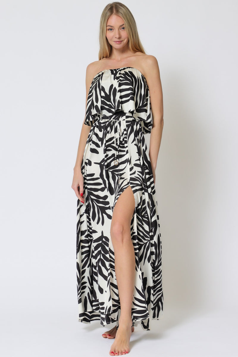 Lele Palm Print Maxi Dress – MADISON