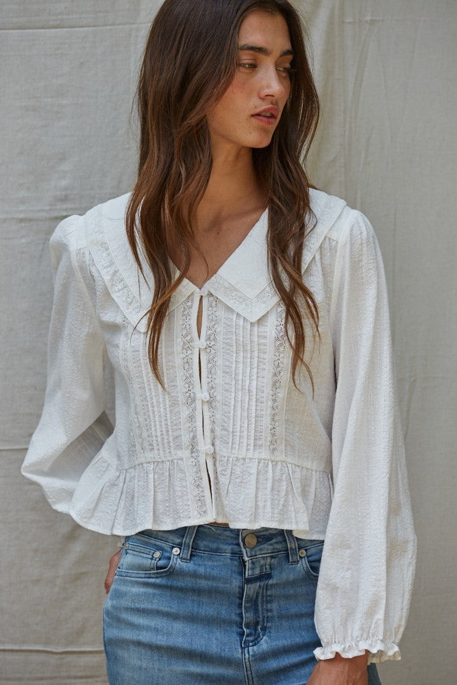 Wynter Lace Trim Blouse – MADISON
