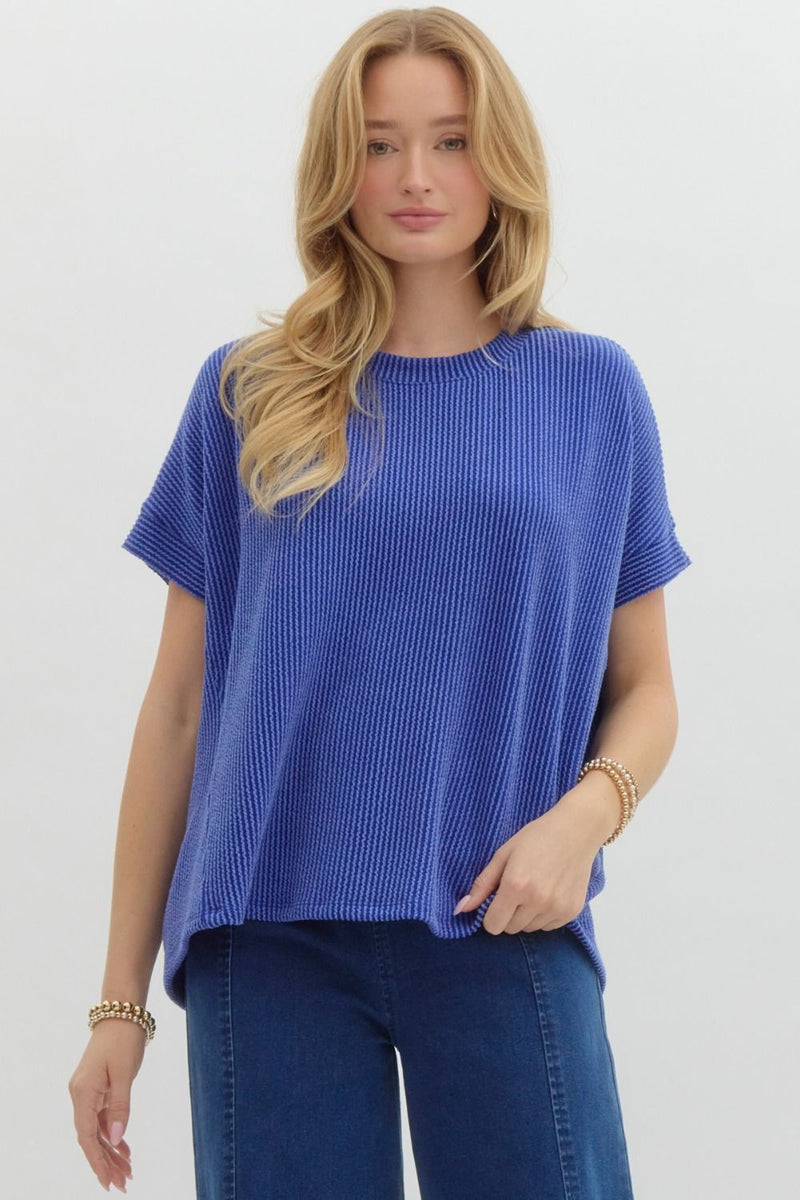 Nico Ribbed Tee, Royal Blue – MADISON